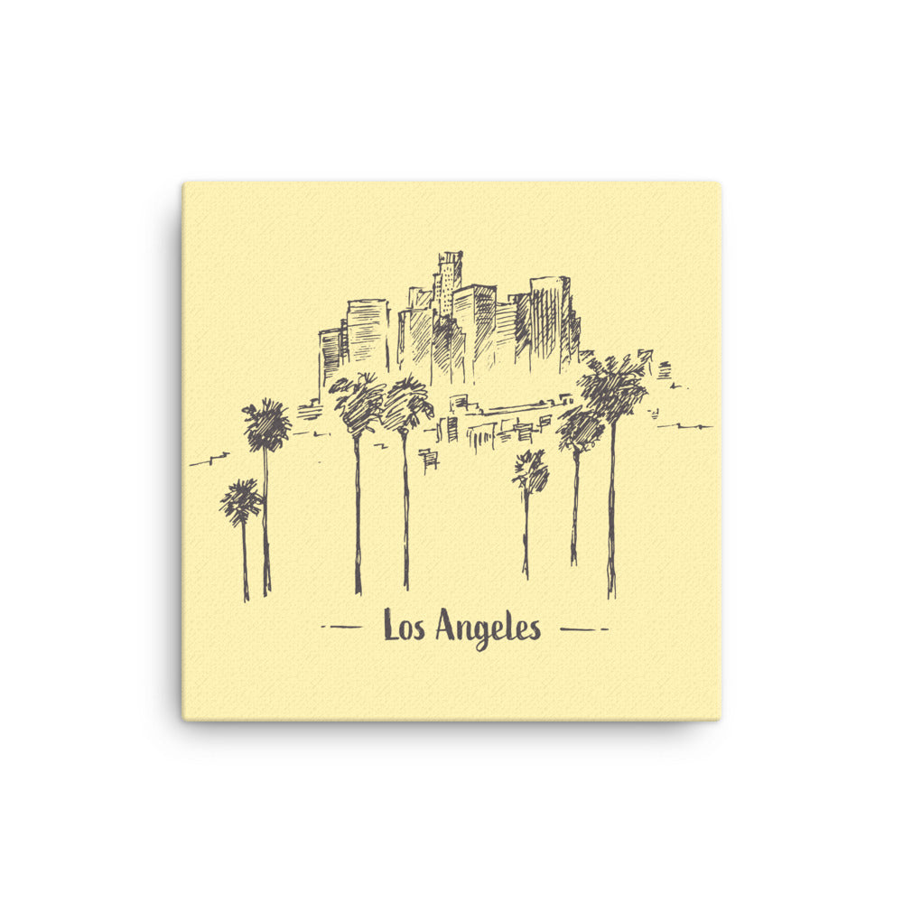 Hand Drawn Los Angeles - Canvas Art
